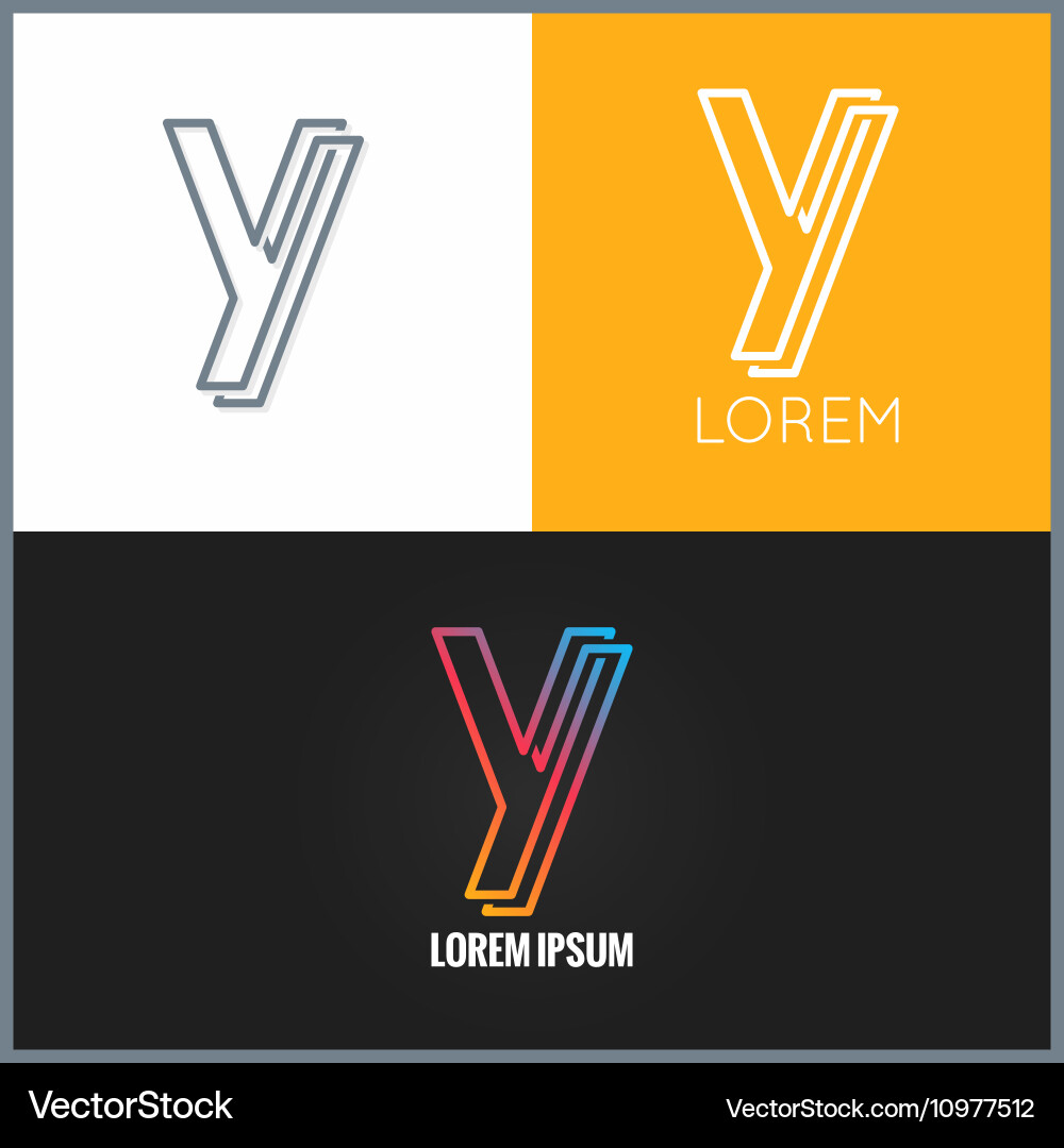 Letter y logo alphabet design icon background Vector Image