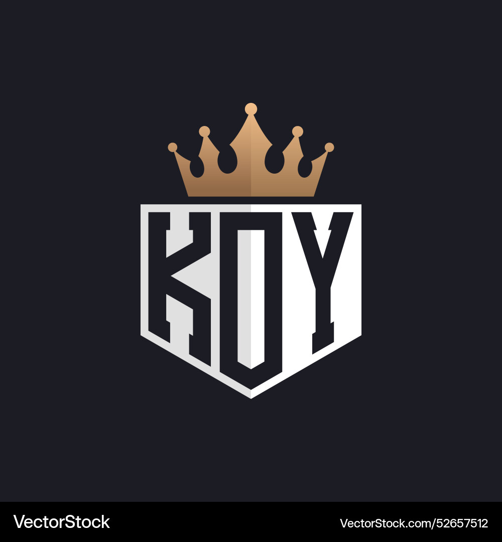 Luxury koy logo with crown elegant initials Vector Image