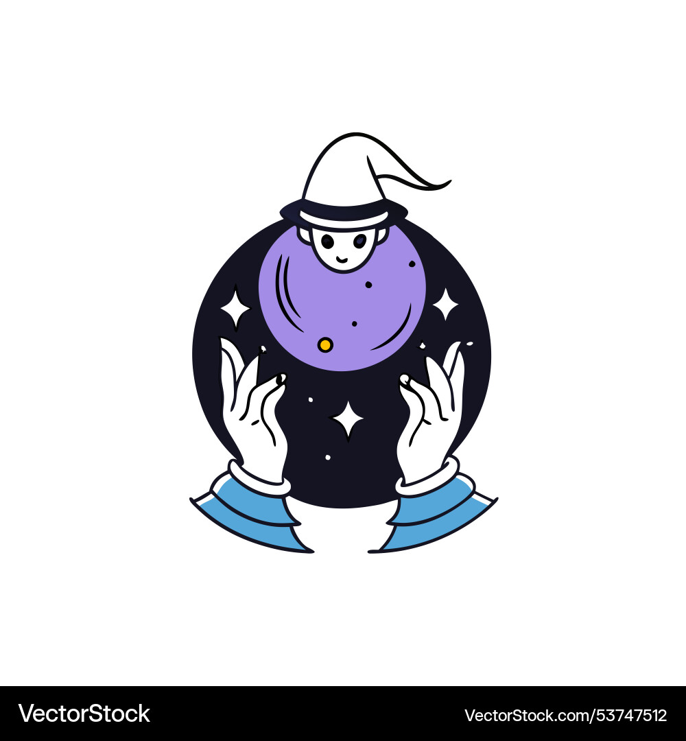 Magic crystal ball in the hands witch fortune Vector Image