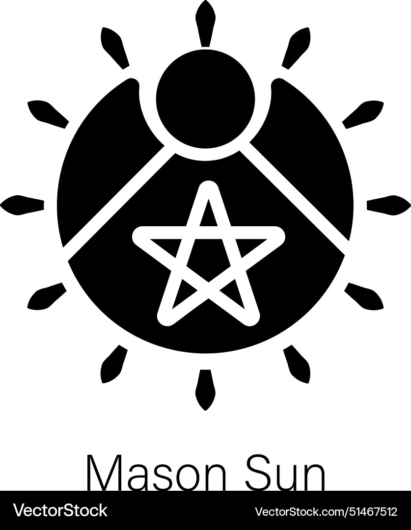 Mason sun Royalty Free Vector Image - VectorStock