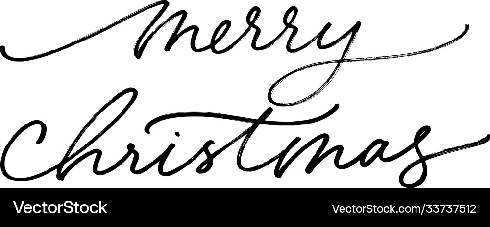 Merry christmas brush lettering Royalty Free Vector Image
