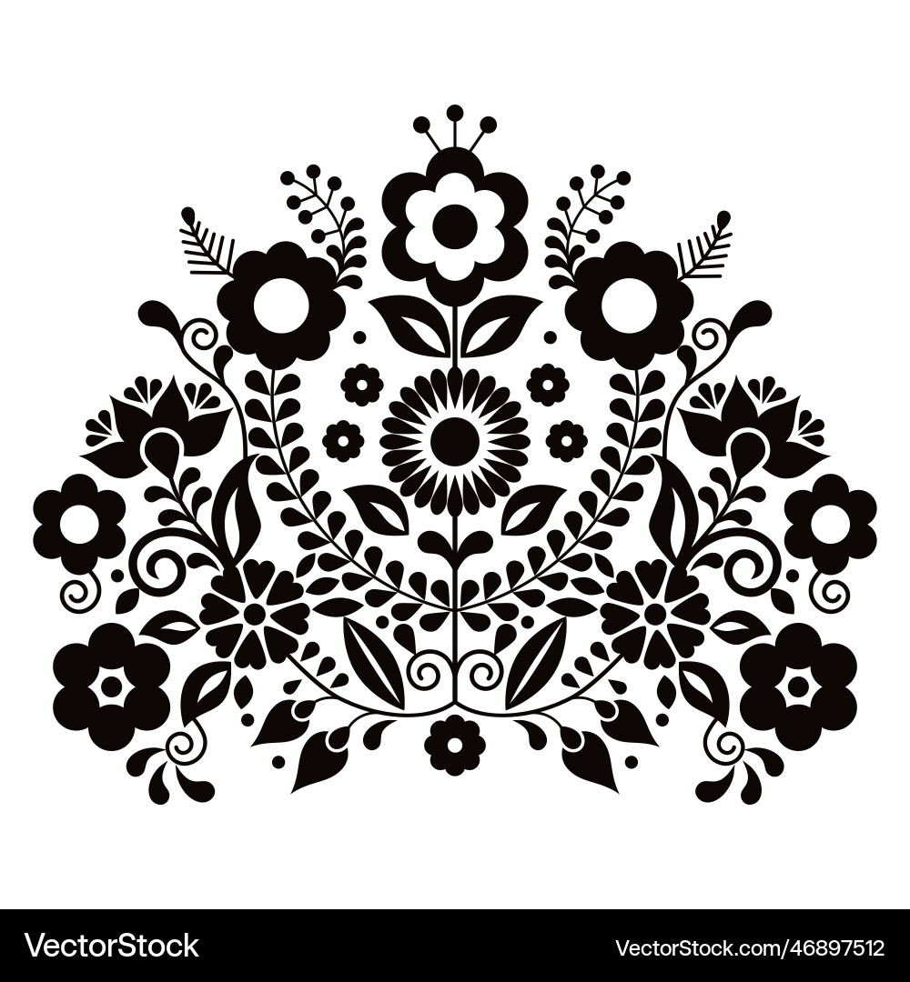 Mexican traditional embroidery design Royalty Free Vector