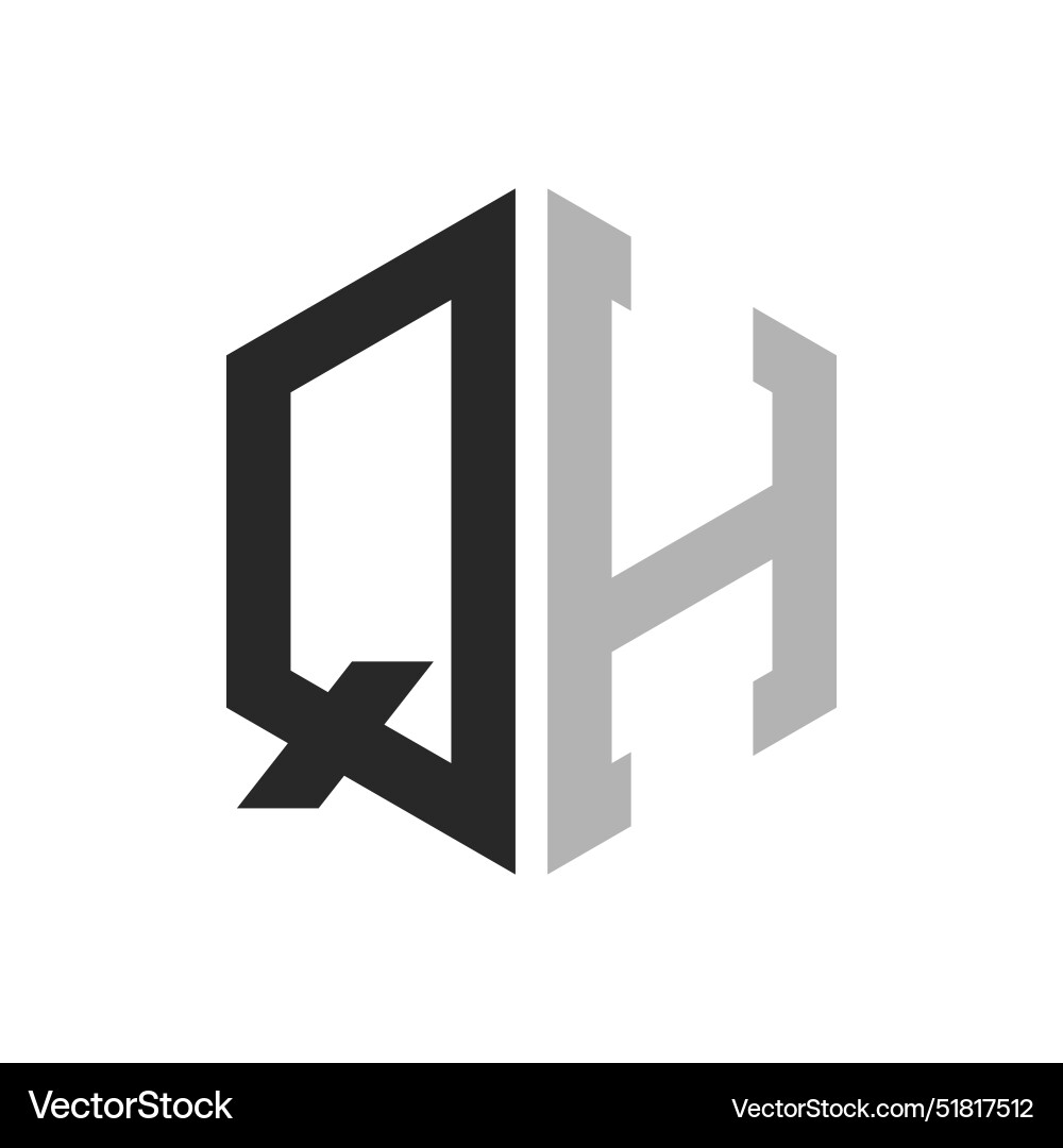 Modern unique hexagon letter qh logo design Vector Image