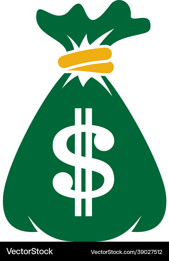 Money bag sack Royalty Free Vector Image - VectorStock