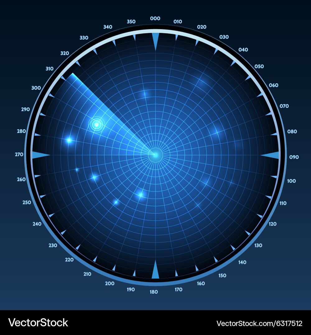 Radar Display Screen Royalty Free Vector Image