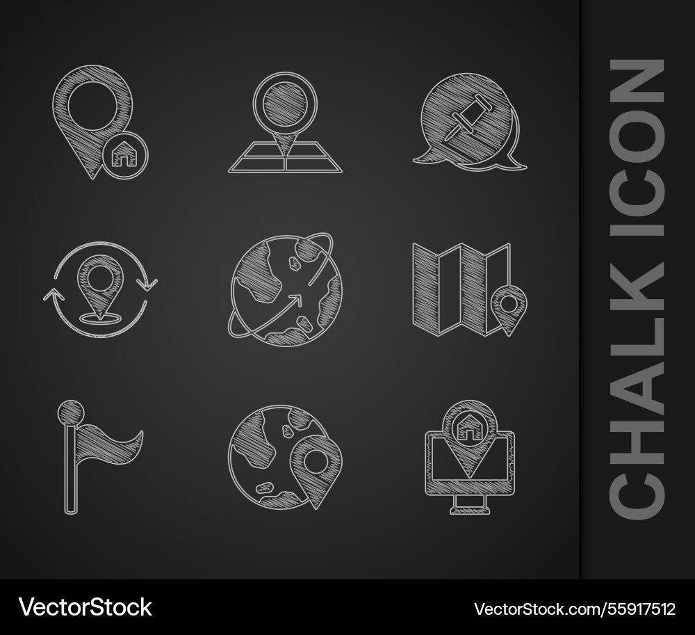 Set satellites orbiting the earth location Vector Image