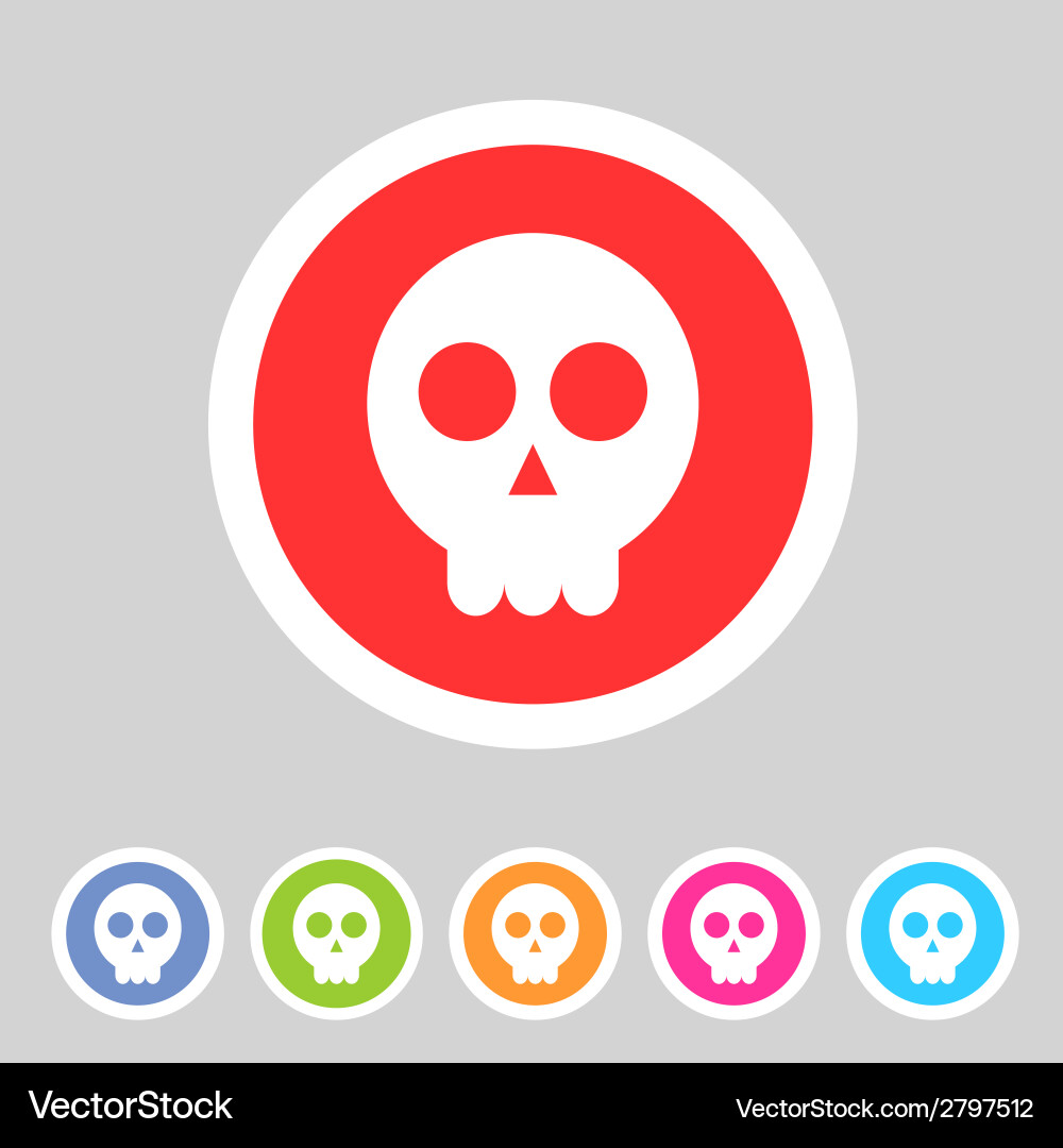 Skull flat icon Royalty Free Vector Image - VectorStock