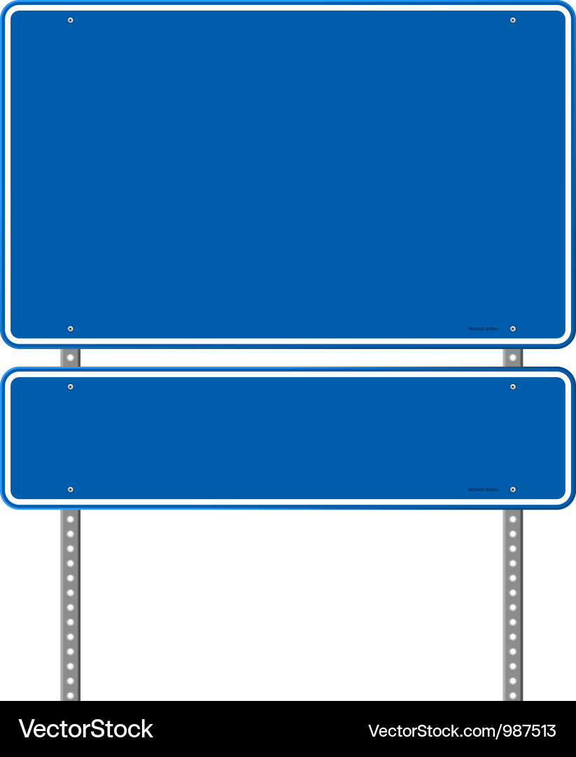 Blank Blue Road Signs