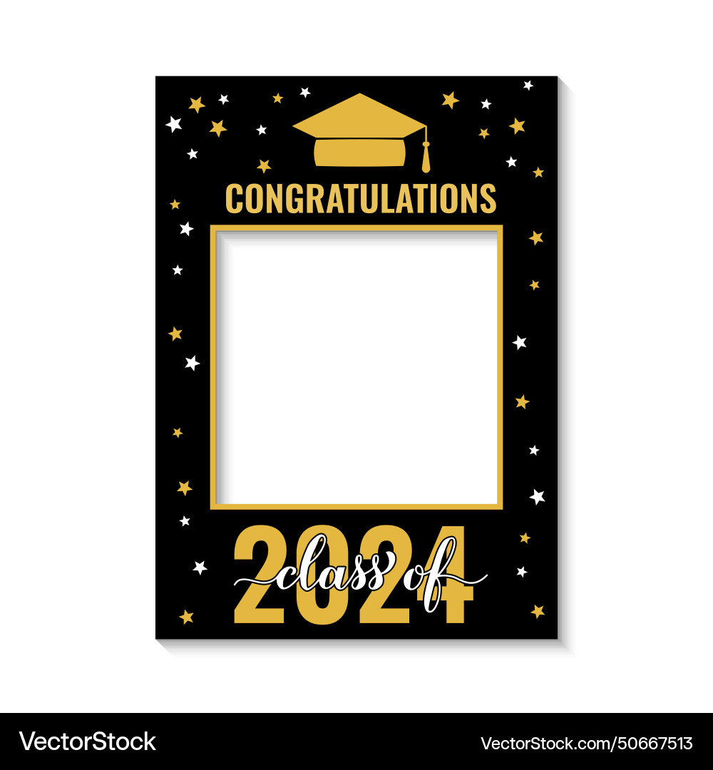 Class of 2024 Graduation Photo Booth Frame Vector Image
