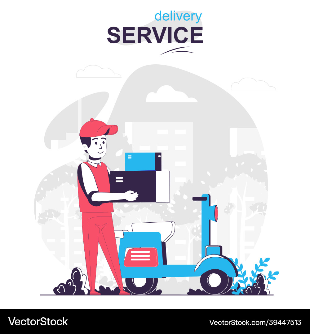 Delivery service isolated cartoon concept Vector Image