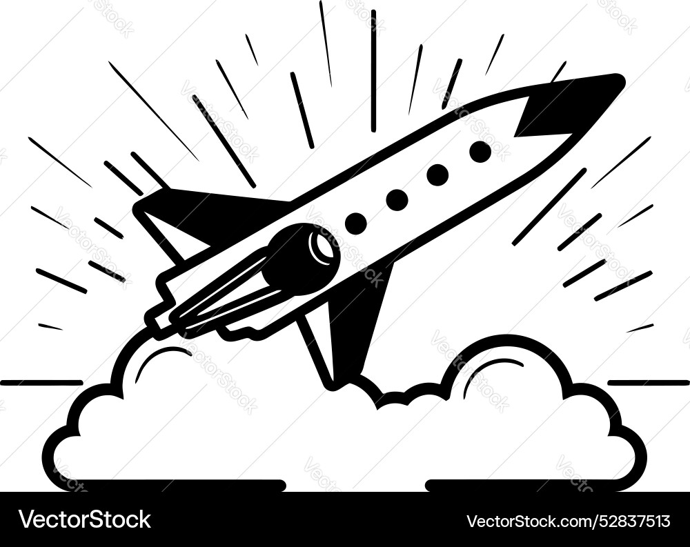 Doodle aviator playful aircraft emblem airborne Vector Image