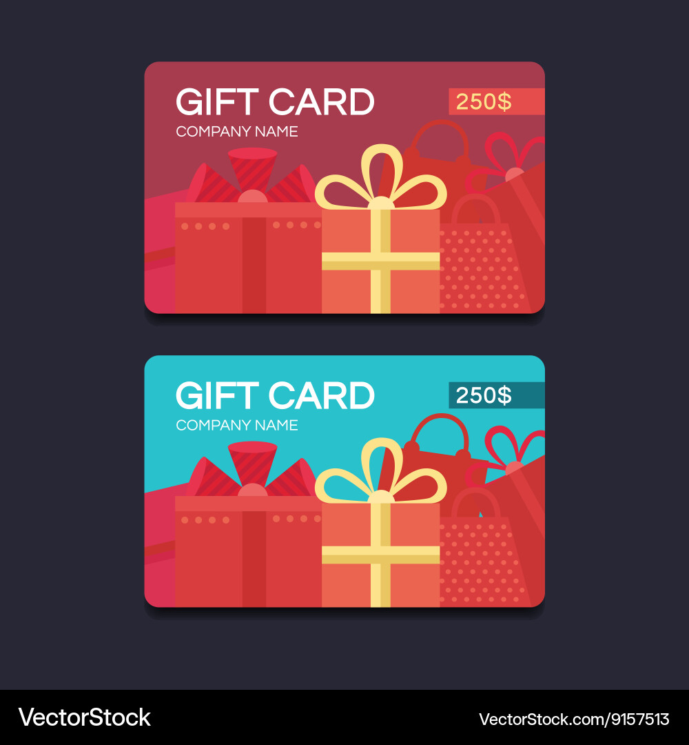 Gift cards Royalty Free Vector Image - VectorStock