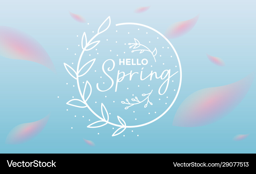 Hello spring greeting card Royalty Free Vector Image