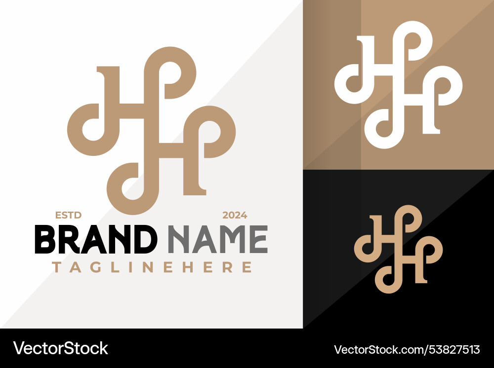 Hh letter knot business logo icon design Vector Image