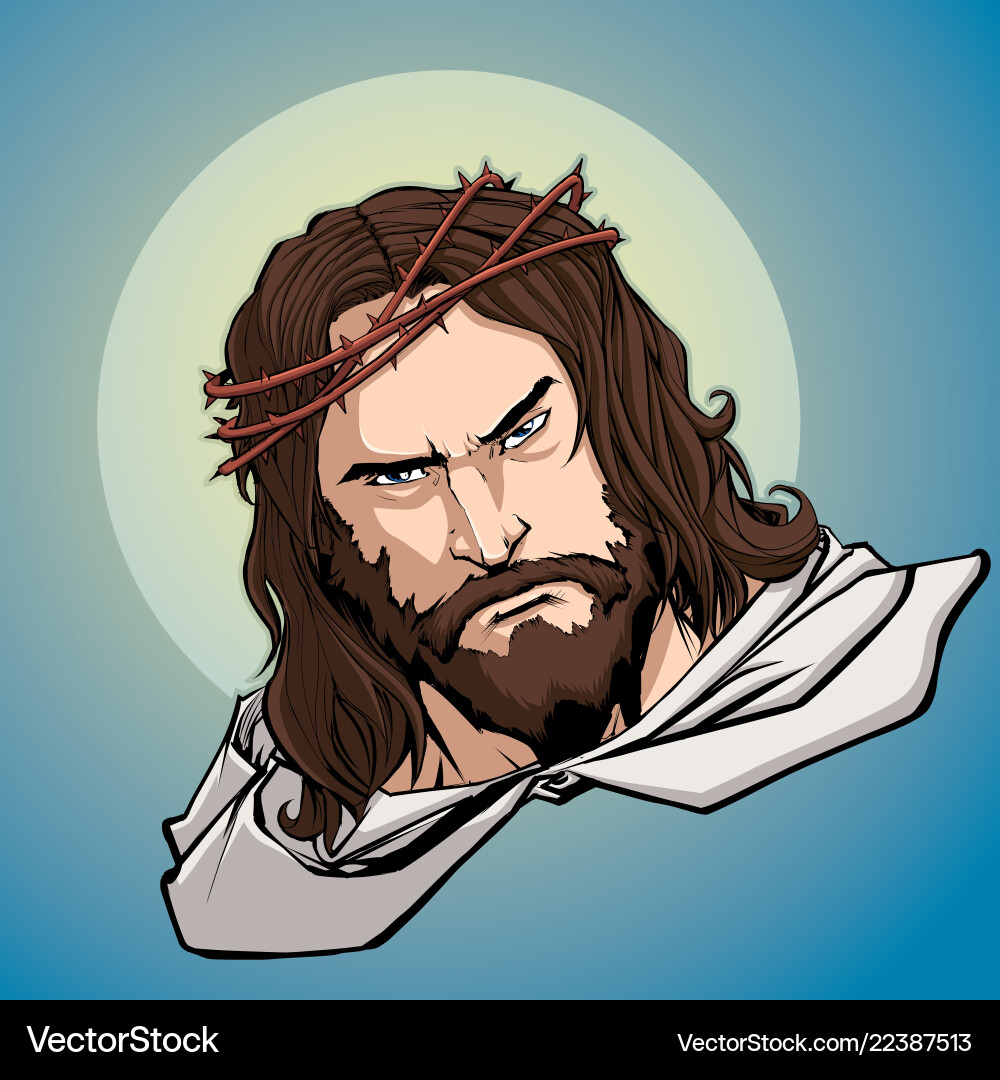 Jesus portrait icon Royalty Free Vector Image - VectorStock