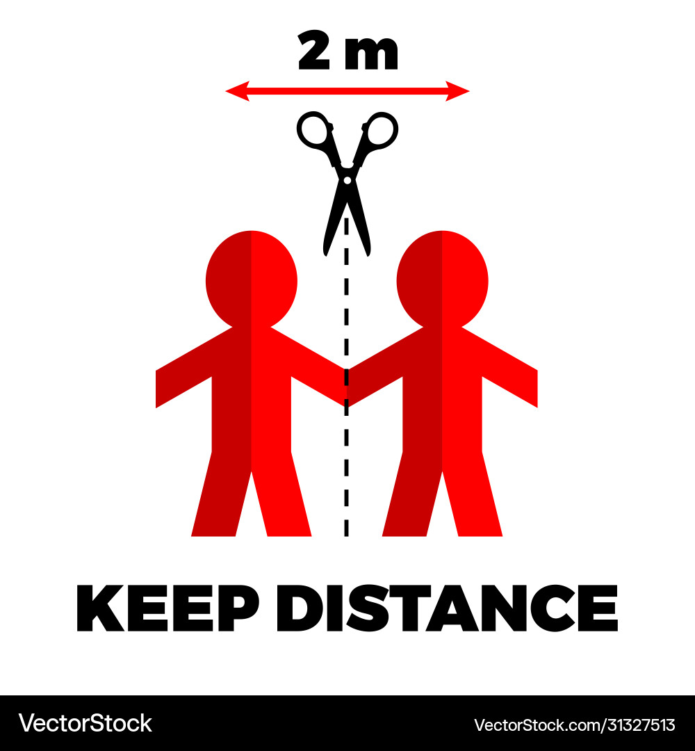 Keep a distance Royalty Free Vector Image - VectorStock