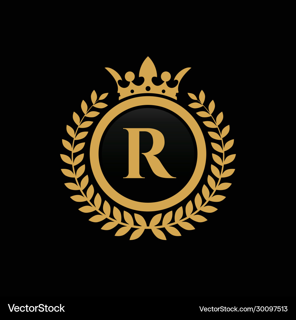 Letter r crown logo Royalty Free Vector Image - VectorStock