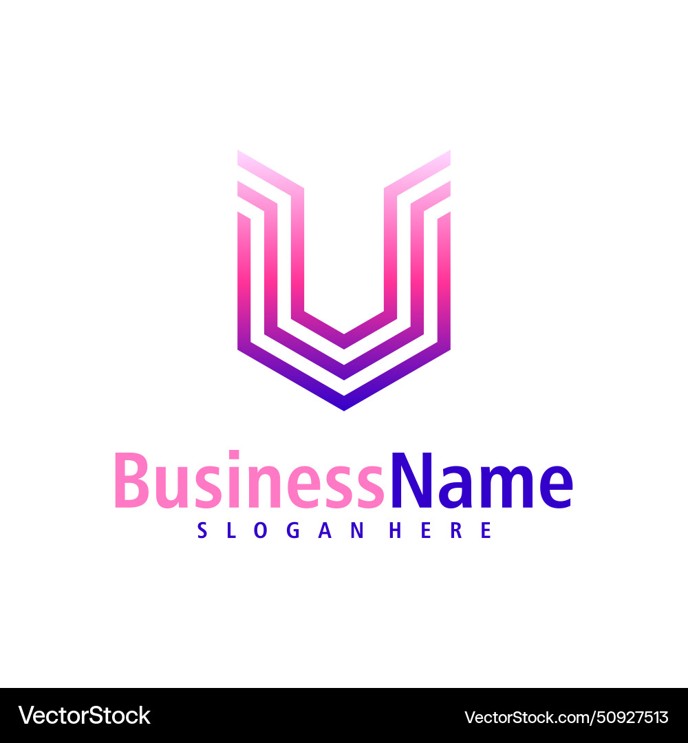 Letter u logo design creative initial Royalty Free Vector