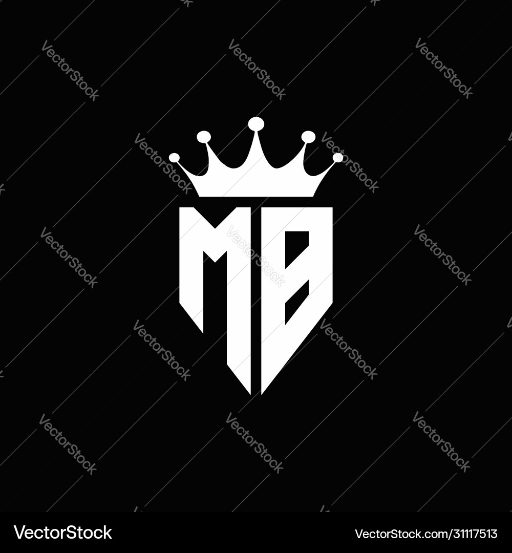 Mb logo monogram emblem style with crown shape Vector Image