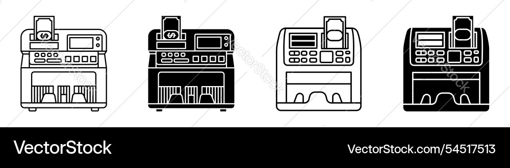 Money counting machine icon Royalty Free Vector Image