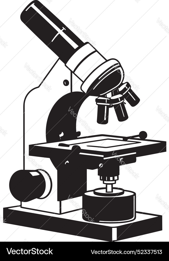 Scientific probe scope emblematic lens insight Vector Image