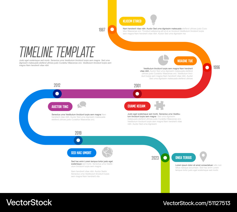 Thick line infographic graph timeline diagram Vector Image