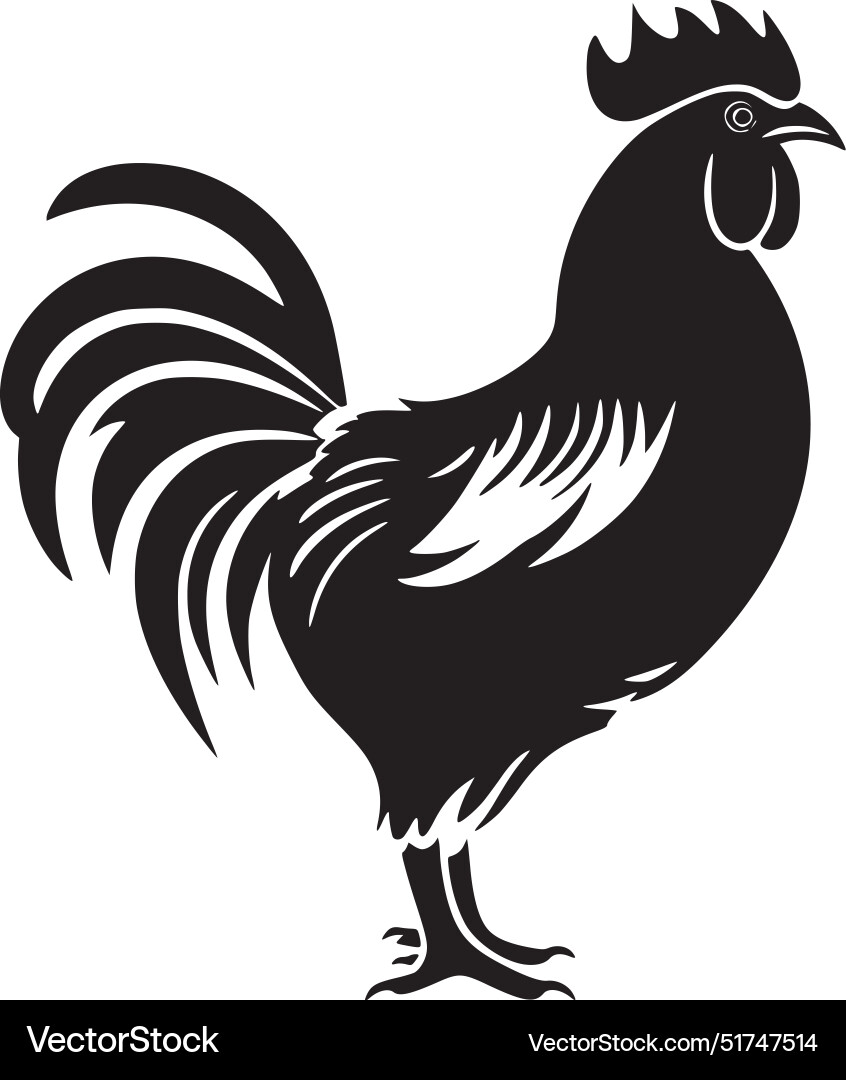 Elegant Rooster Silhouette Royalty Free Vector Image