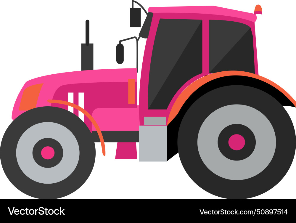 Tractor farm machine icon isolated on white Vector Image