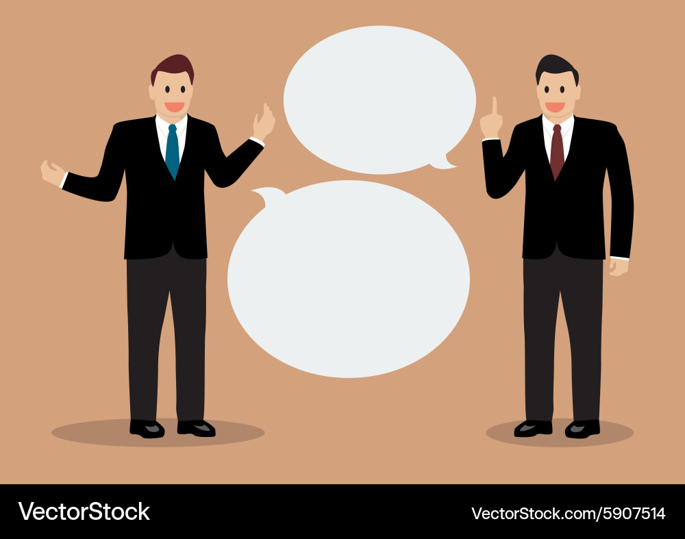 Two business men discussing Royalty Free Vector Image