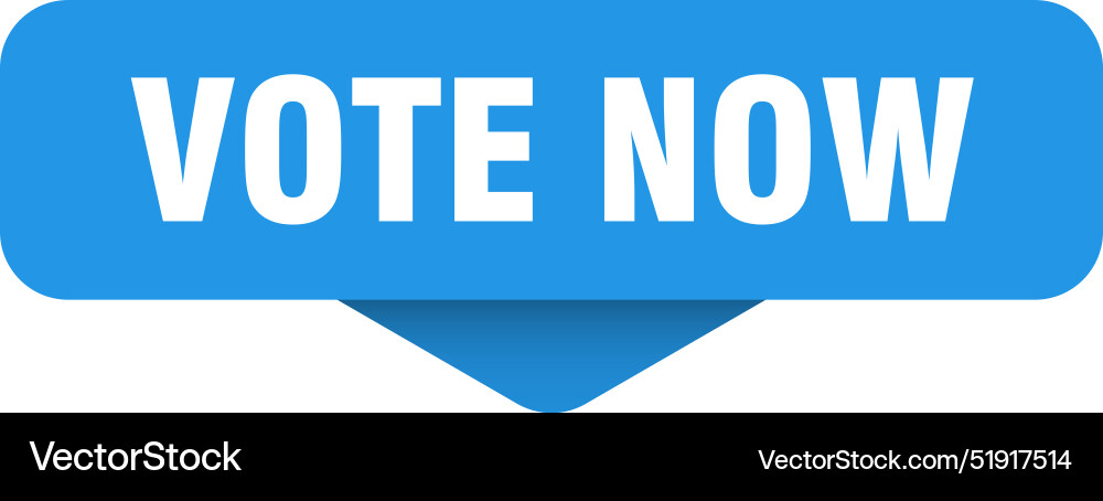 Vote now sticker sign on transparent Royalty Free Vector