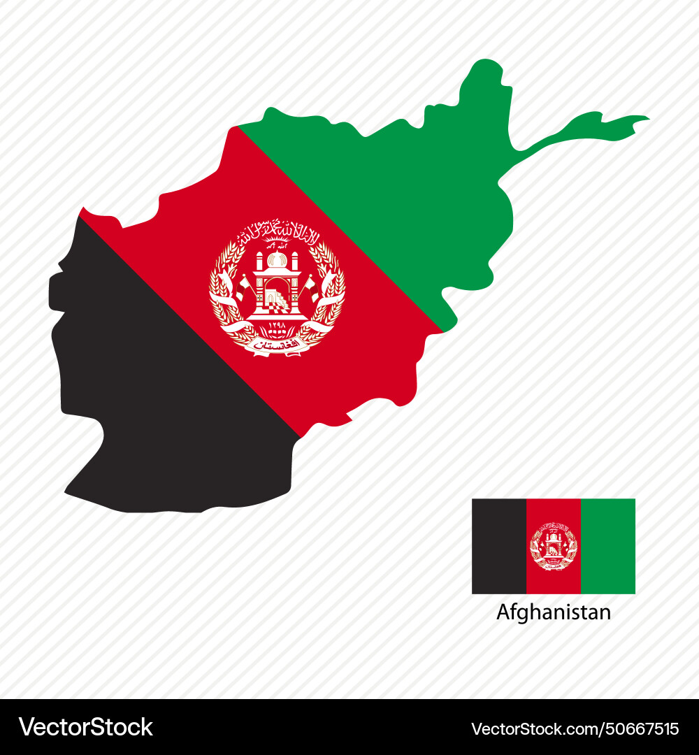 Afghanistan flag - map Royalty Free Vector Image