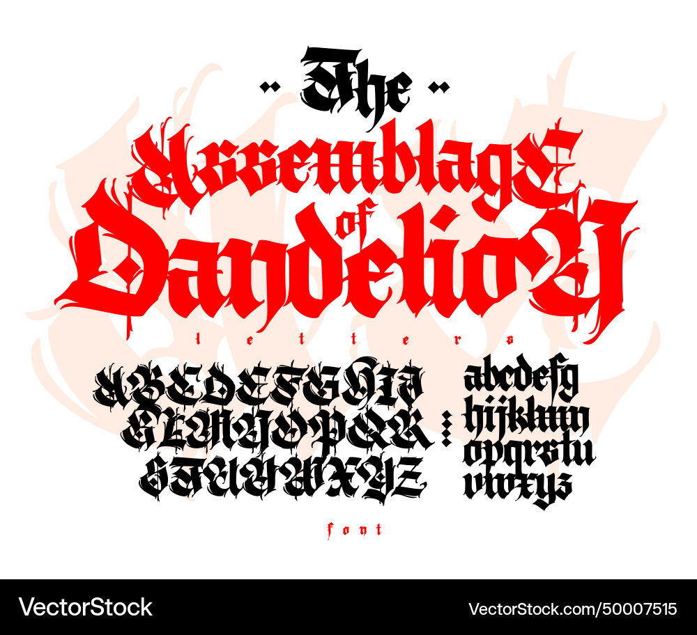 Antique Gothic Lettering Royalty Free Vector Image