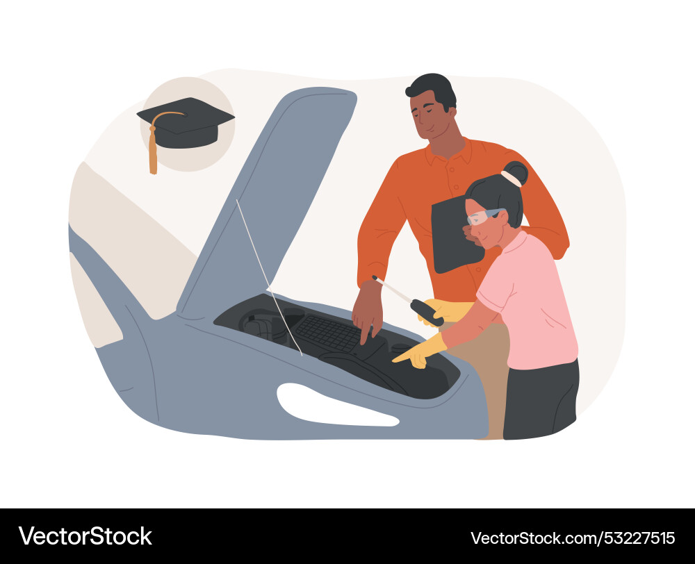 Auto mechanics isolated cartoon Royalty Free Vector Image