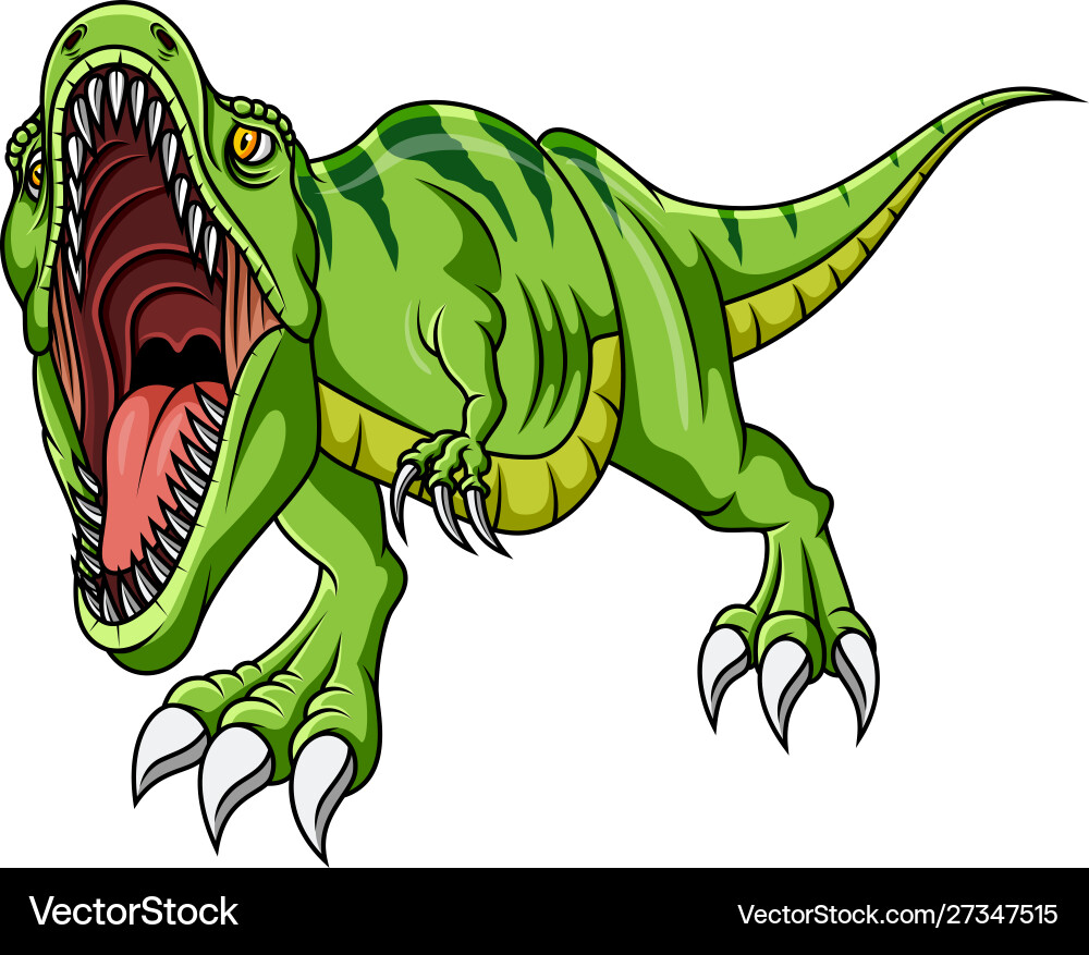 Cartoon Angry Dinosaur Roaring Royalty Free Vector Image