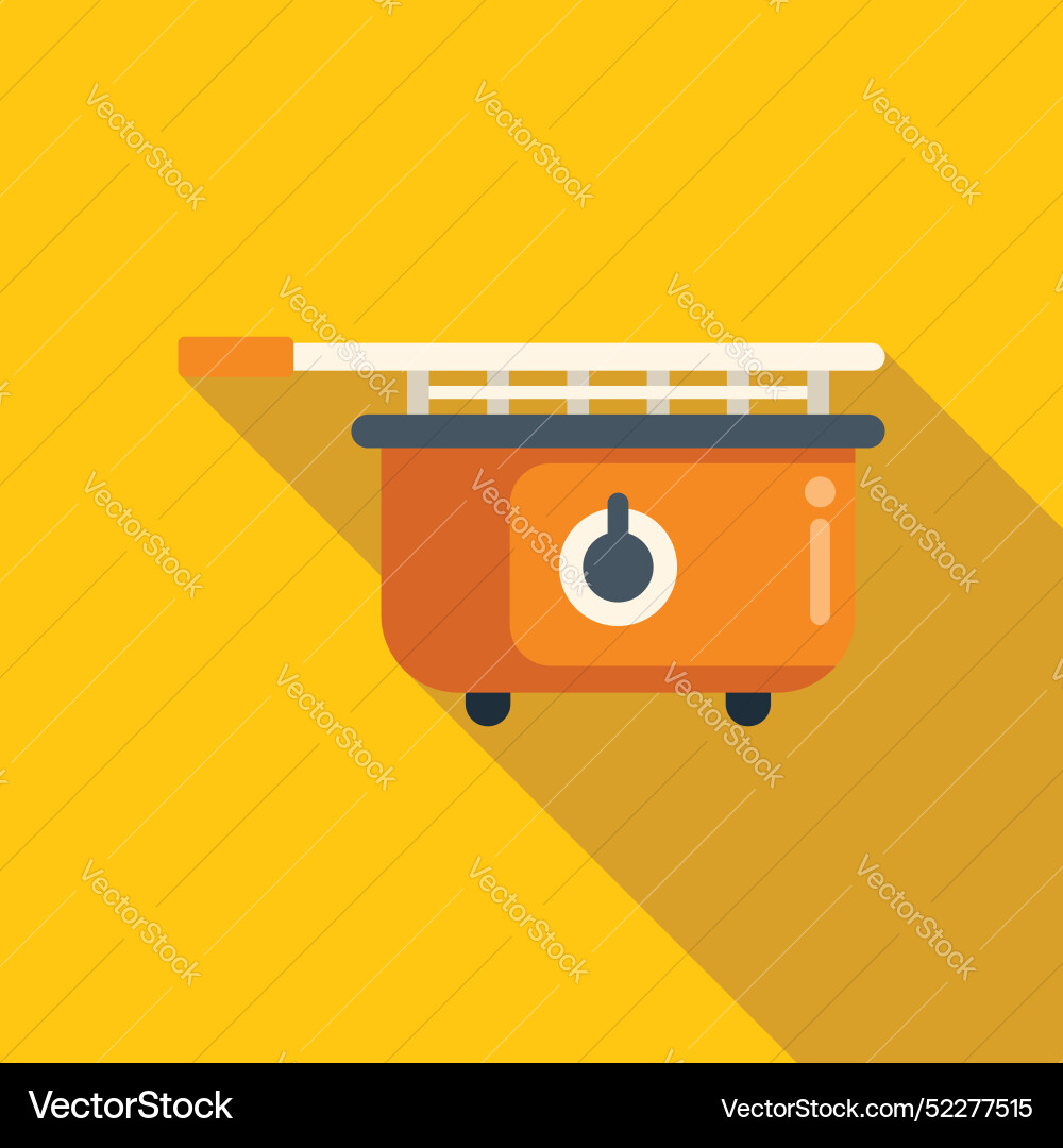 Deep fryer machine is cooking fried potatoes Vector Image