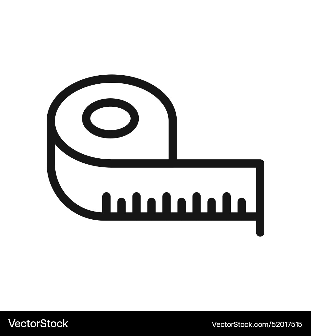 Measure tape icon black line art Royalty Free Vector Image