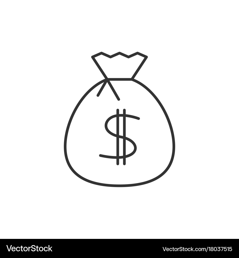 Money bag line icon Royalty Free Vector Image - VectorStock