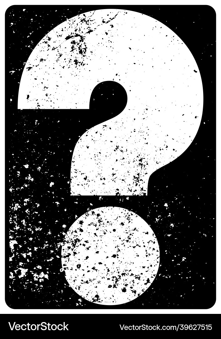 Question mark typographical grunge vintage poster Vector Image