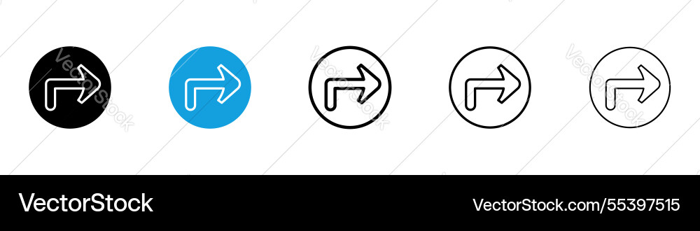 Redo icons collection in black and blue Royalty Free Vector