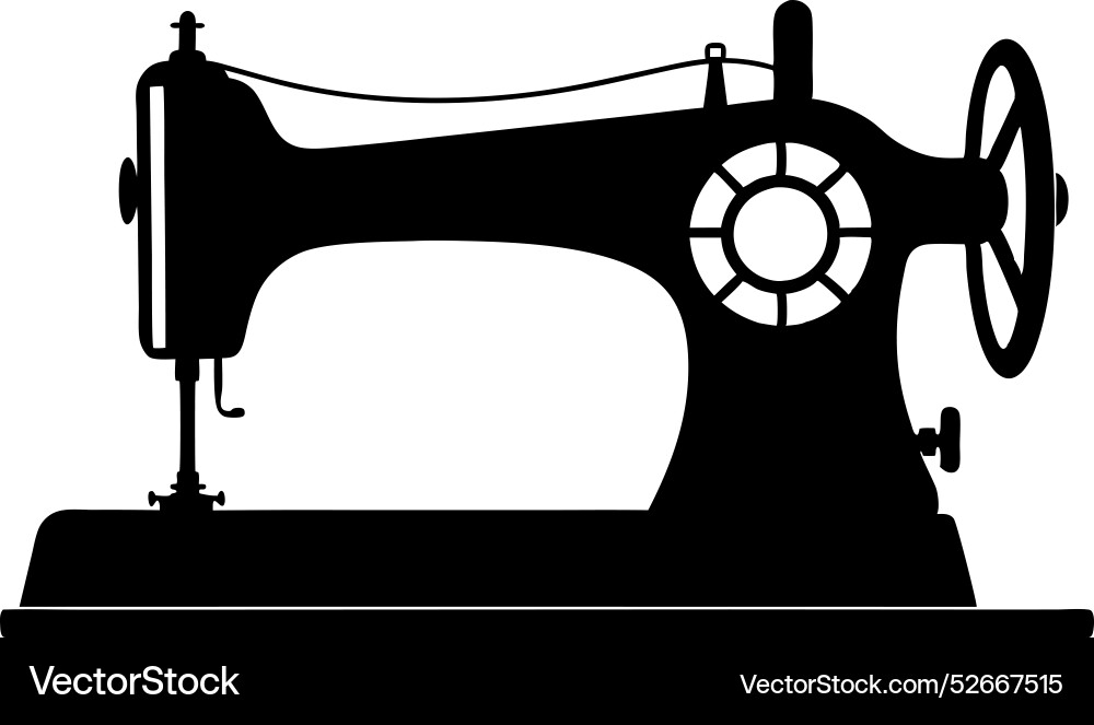Sewing machine silhouette on a white background 2 Vector Image