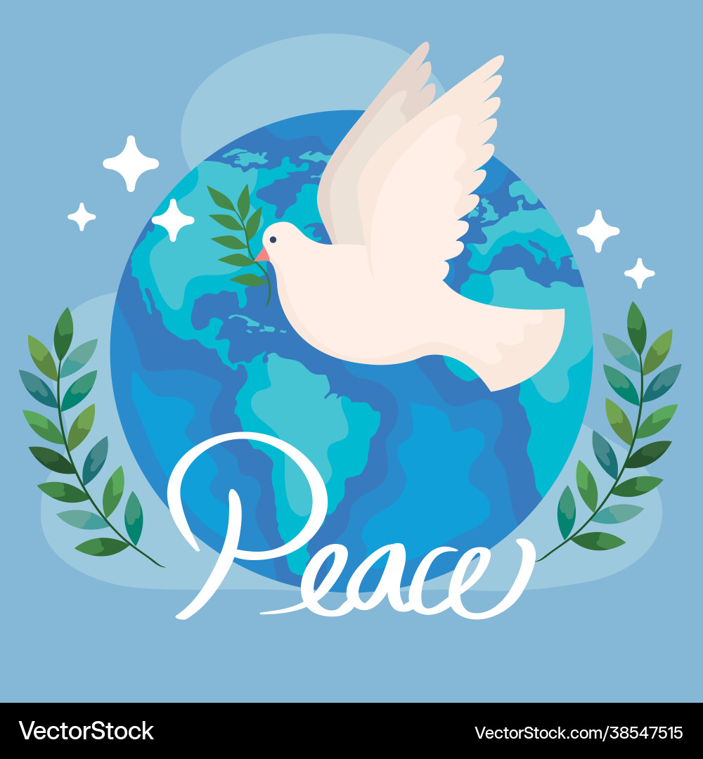 World Peace Dove Poster Royalty Free Vector Image