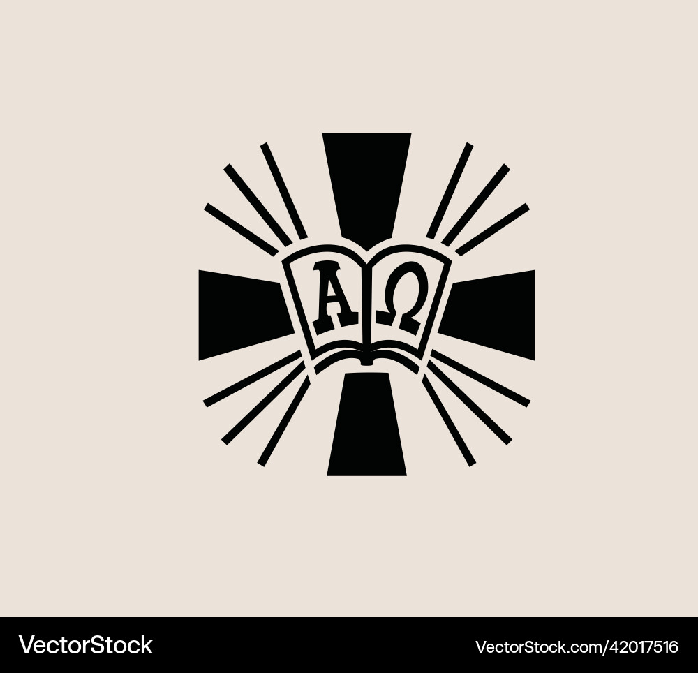 Alpha and Omega Cross Symbol Royalty Free Vector Image