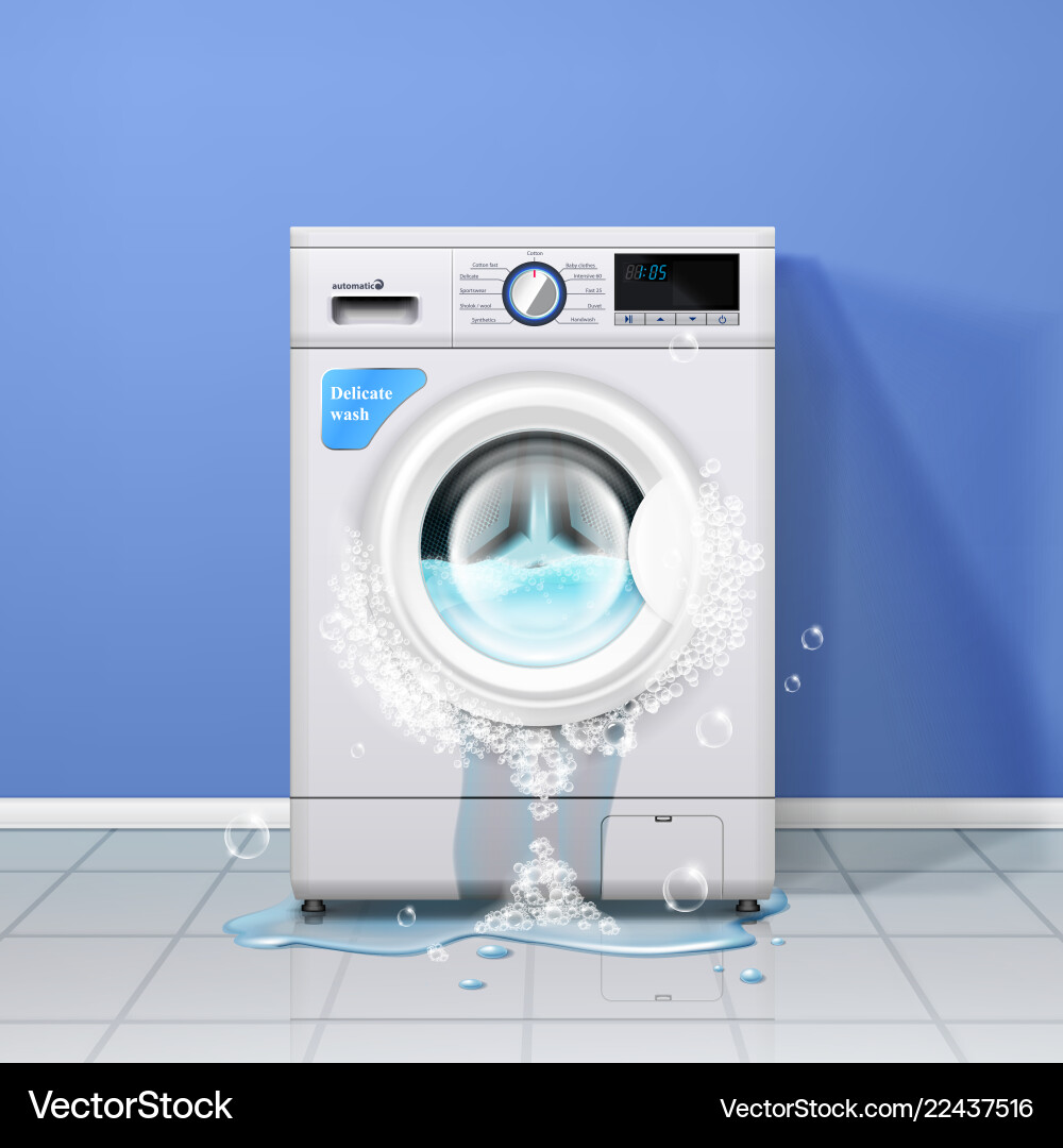 Broken washing machine composition Royalty Free Vector Image