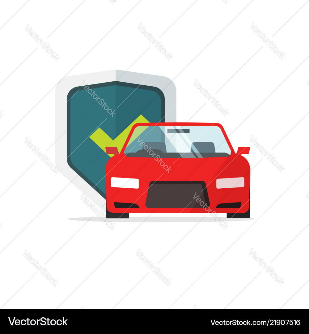 Car protection flat cartoon Royalty Free Vector Image