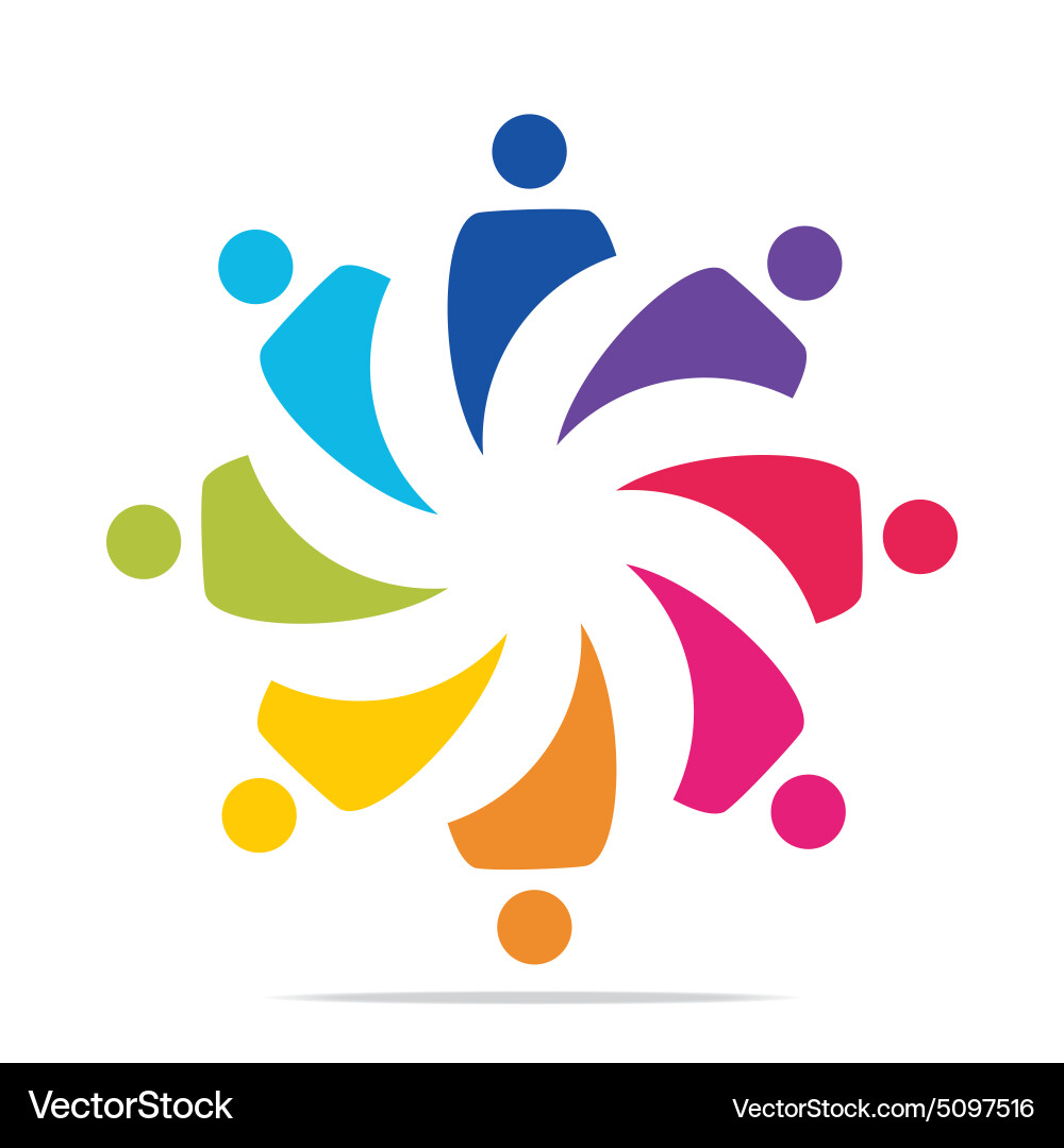 Circle people concept teamwork logo Royalty Free Vector