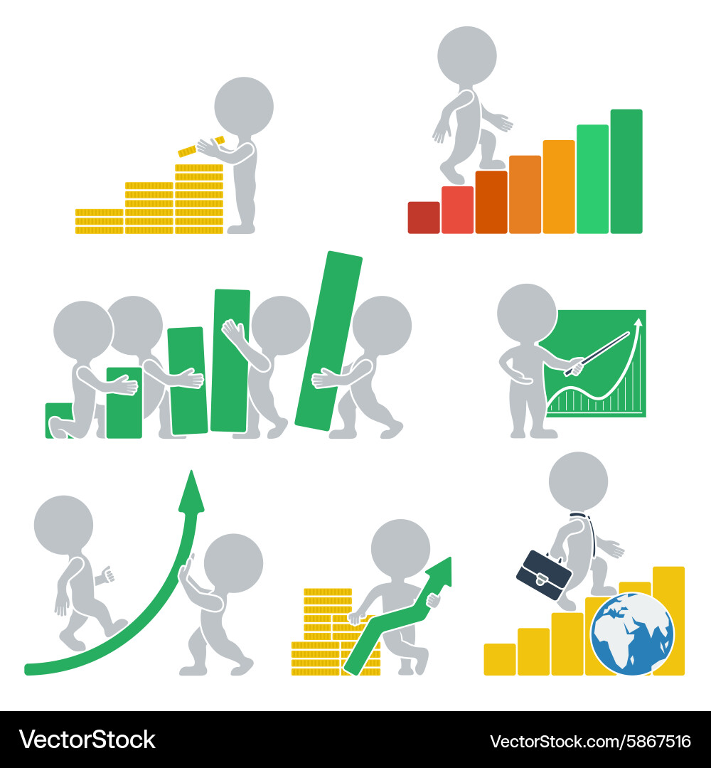 Flat people statistics Royalty Free Vector Image