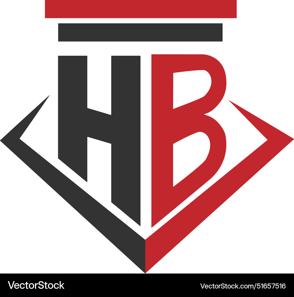 Hb logo design bh template simple Royalty Free Vector Image
