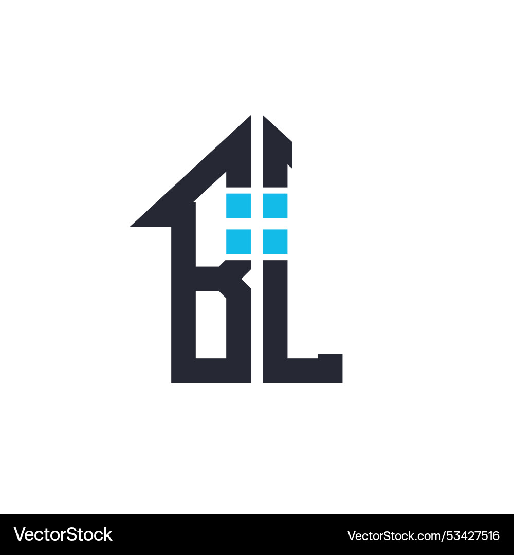 Initials bl house logo design creative letter bl Vector Image