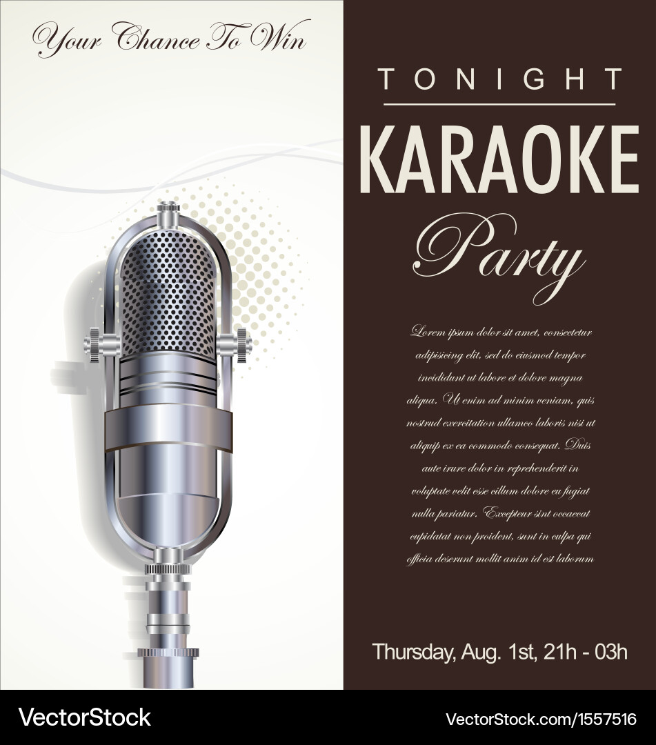 Karaoke party background Royalty Free Vector Image