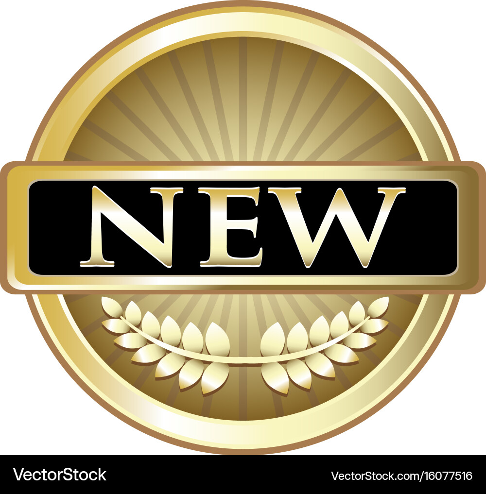 New gold label Royalty Free Vector Image - VectorStock